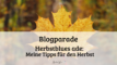 Blogparade "Herbstblues ade: Meine Tipps für den Herbst"